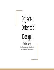 Lecture Object Oriented Design Pdf ObjectOriented Design Tamlin Love Shamelessly Stolen