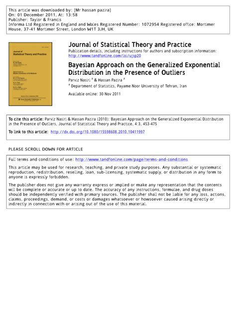 Pdf Bayesian Approach On The Generalized Exponential Distribution In