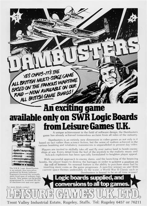 Dambusters Leisure Games Uk Ltd Video Game 1981 Uk The