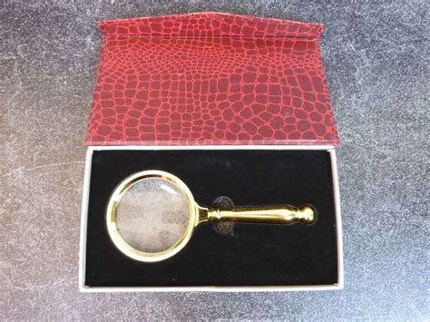 Vintage Brass Magnifying Glass In Box Gc5 Auctions