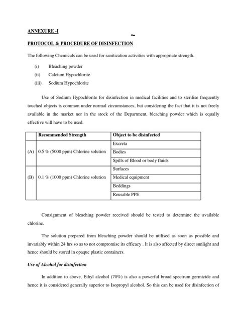 Illustrative Examples For Disinfection Download Free Pdf Bleach Disinfectant