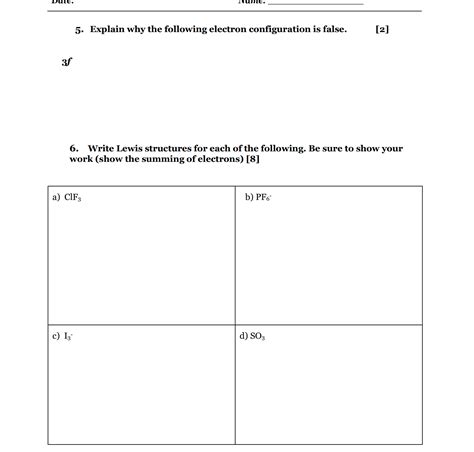 Solved 5 Explain Why The Following Electron Configuration