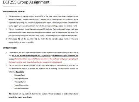 Solved Dcf255 Group Assignment Introduction And Format 1