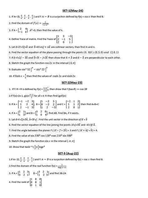 1a May 2 Marks Sets Pdf Function Mathematics Matrix Mathematics