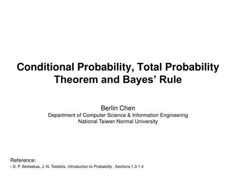 Ppt Conditional Probability Total Probability Theorem And Bayes Rule Powerpoint Presentation