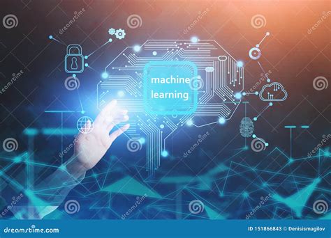 Woman Hand Using Machine Learning Interface Stock Image Image Of Glowing Artificial 151866843