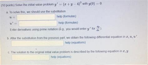 Solved 10 points) Solve the initial value problem | Chegg.com