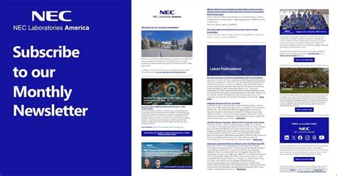Subscribe To The Nec Labs America Monthly Newsletter And Be The First To Explore Cutting Edge