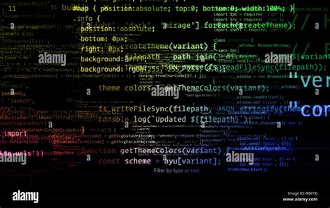 D Rendering Abstract Blocks Of Code That Are In The Virtual Space Camera Inside The Computer