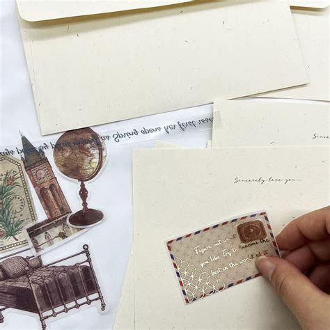 빈티지 감성 드로잉 편지지 세트 빈티지 스티커 포함 데일리 브릿지 공식스토어