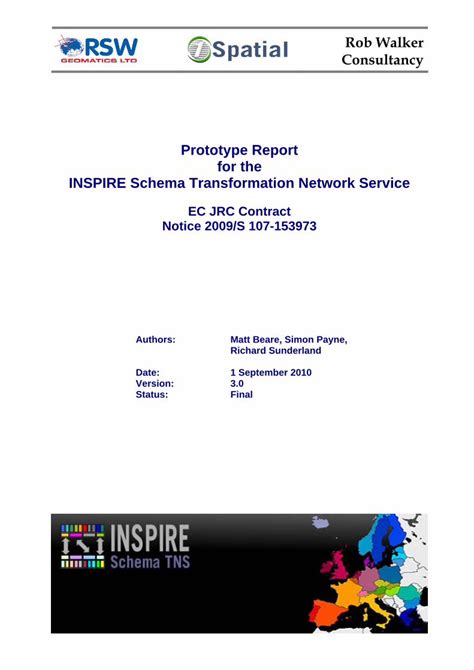 Pdf Prototype Report For The Inspire Schema Transformation · This