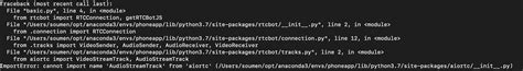 audiostreamtrack import error · issue 291 · aiortc aiortc · github