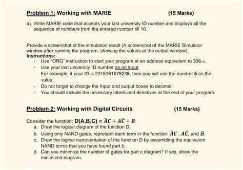 Solved A Write Marie Code That Accepts Your Last University