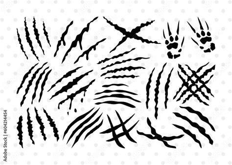 Claw Mark Svg Cut Files Claw Mark Silhouette Scratch Mark Svg