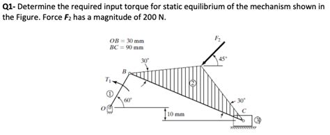Solved Q1 Determine The Required Input Torque For Static Chegg Com