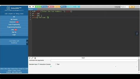 Python Sum Of Two Numbers In Python Programming Youtube