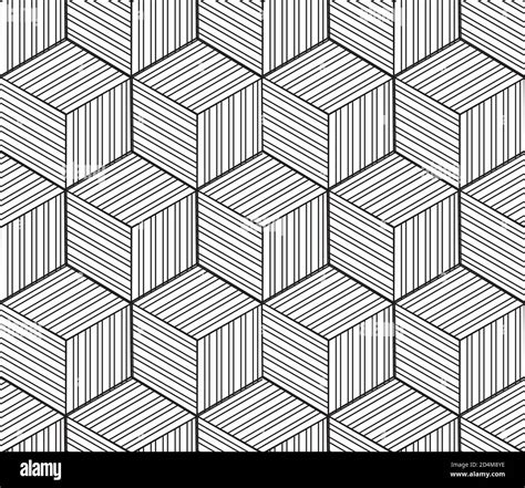 Seamless Pattern With Oblique Black Bands Cube Stock Vector Image And Art Alamy