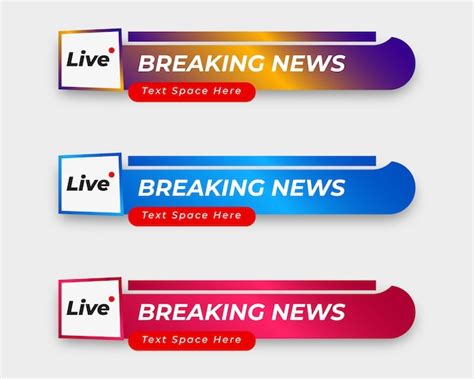 Tv 뉴스 바 바 신문 소셜 미디어 바 텔레비전 방송 미디어 제목 배너 제목 표시줄 프리미엄 벡터