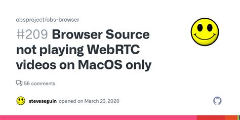 Browser Source Not Playing WebRTC Videos On MacOS Only Issue Obsproject Obs Browser