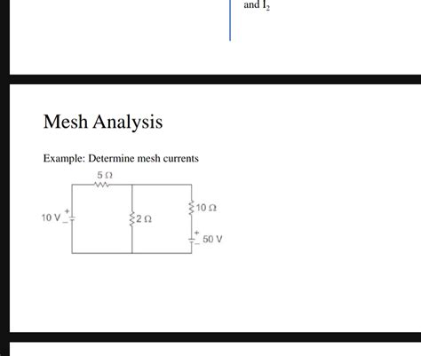 And I2 Mesh Analysis Example Determine Mesh Studyx