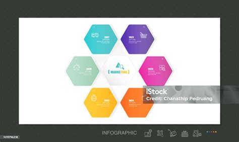 육각형 다이어그램 인포그래픽 템플릿 스톡 일러스트레이션 육각형 번호 6 인포 그래픽 다이어그램 선택 아이콘 마케팅 0명에 대한 스톡 벡터 아트 및 기타 이미지 Istock