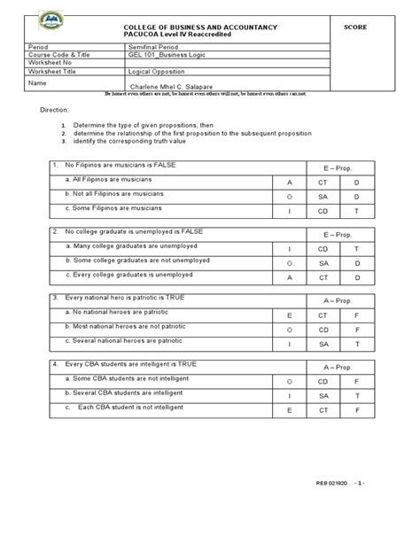 logical opposition analyzing the relationship between propositions in