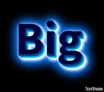 Big | 3D With Blue Glow | Text Effect Generator