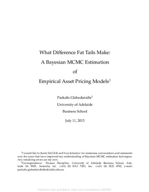 Pdf What Difference Fat Tails Make A Bayesian Mcmc Estimation Of