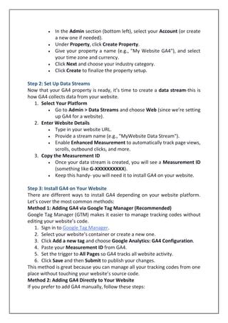 Guide To Set Up GA4 Easy Step By Step Guide PDF
