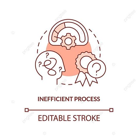 Inefficient Process Orange Concept Icon Lineart Line Editable Vector