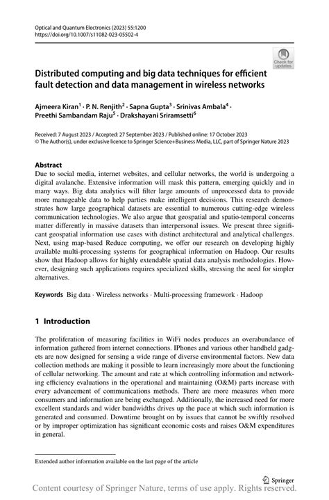 Distributed Computing And Big Data Techniques For Efficient Fault
