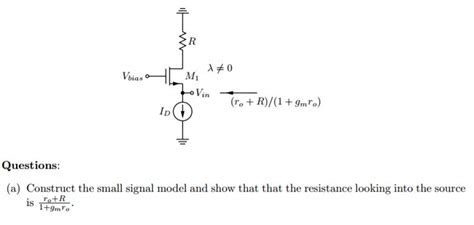 Solved Construct The Small Signal Model And Show That That