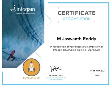 Jaswanth Reddy On Linkedin Infogain Training