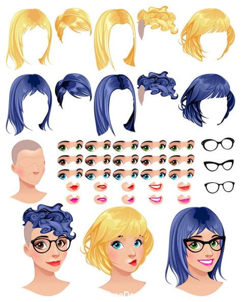 아바타 여자 벡터 Eps Uidownload