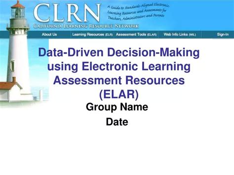 Ppt Data Driven Decision Making Using Electronic Learning Assessment Resources Elar