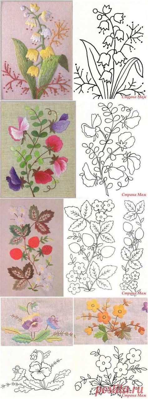 Вышивка гладью для начинающих схемы простые Фото подборки 2