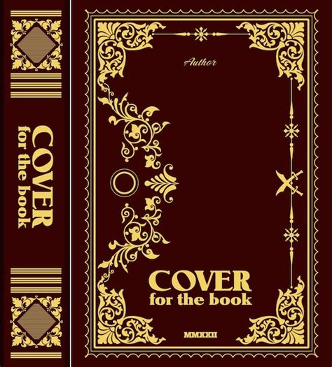 화려한 가죽 책 표지 및 오래된 복고풍 장식 프레임 Royal Golden 스타일 디자인 빈티지 테두리는 책 벡터 그림의 표지에