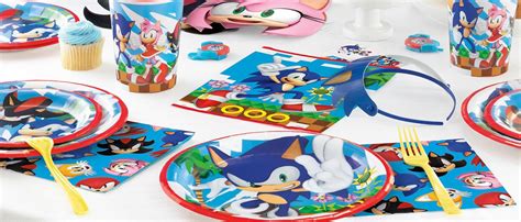 Sonic Birthday Party Decorations 32 Plates Tablecloth