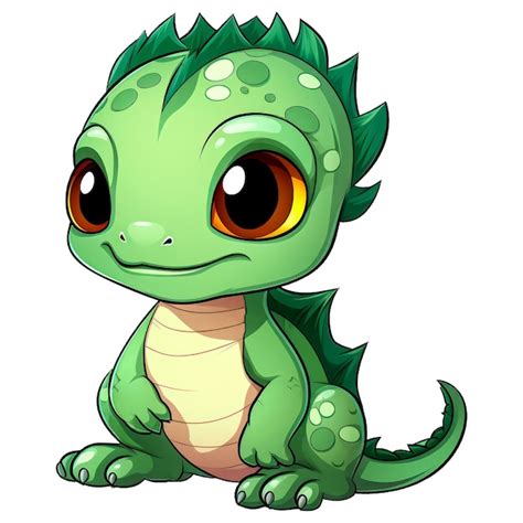 Premium Psd Cute Chibi Basilisk