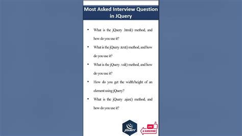 Know These Important Jquery Interview Questions Jquery