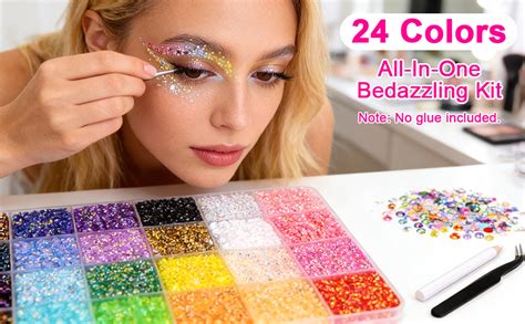 Bedazzling Kit 24000pcs Jelly Resin Rhinestones With Tweezers And Pickup