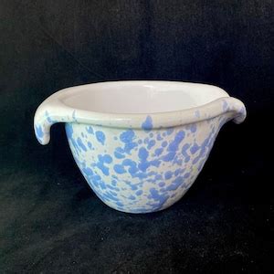 Bennington Potters Mixing Bowl Heavy Crock With Handle And Pour Spout