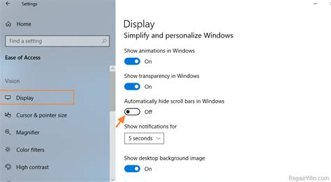 How To Hide Or Show The Scroll Bars In Windows 10 Start Menu Settings