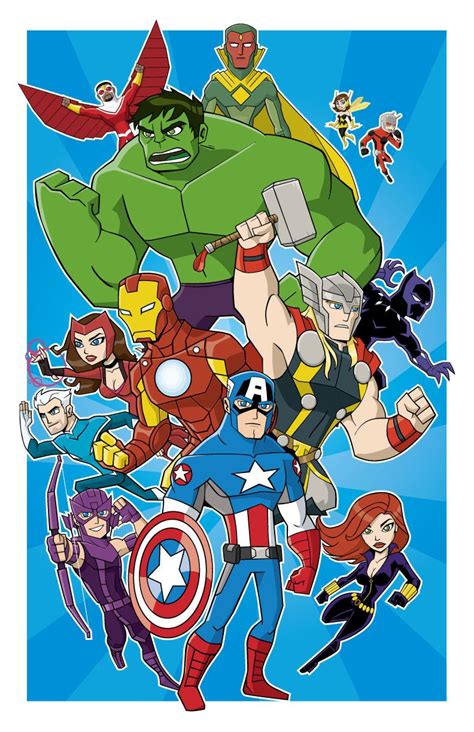 Avenger Time Cartoon Avengers Team Drawing Avengers Assemble Cartoon