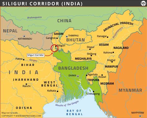 Siliguri Corridor Chicken Neck Map Of India Geopolitical And