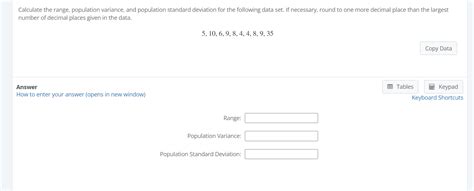 Solved Calculate The Range Population Variance And Chegg