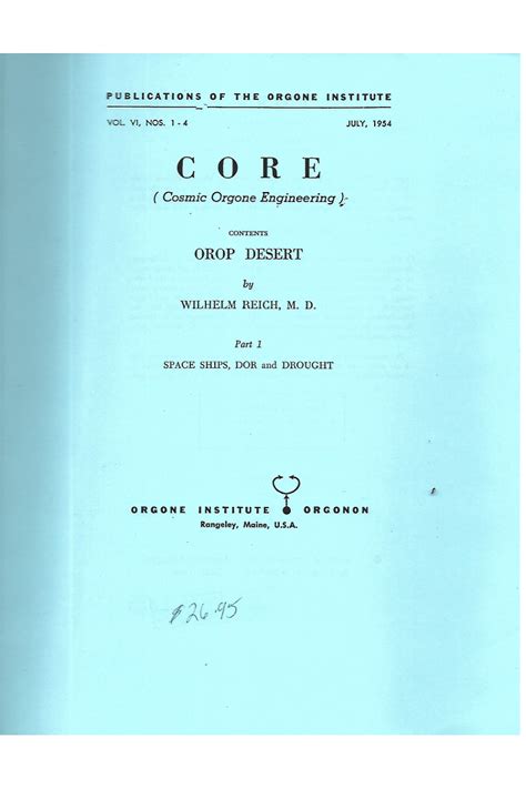 Pdf Core Cosmic Orgone Engineering Vol Vi Nos 1 4 1954 Wilhelm