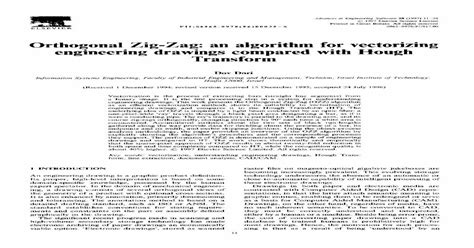 Orthogonal Zig Zag An Algorithm For Vectorizing Engineering Drawings