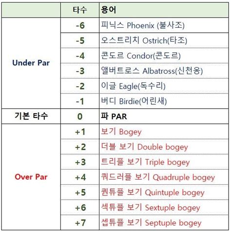 골프 스코어 용어 정리 골프 점수를 왜 새 이름으로 정했을까 네이버 블로그