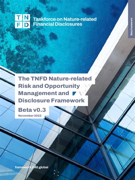 Tnfd Management And Disclosure Framework V0 3 B Pdf Risk Software